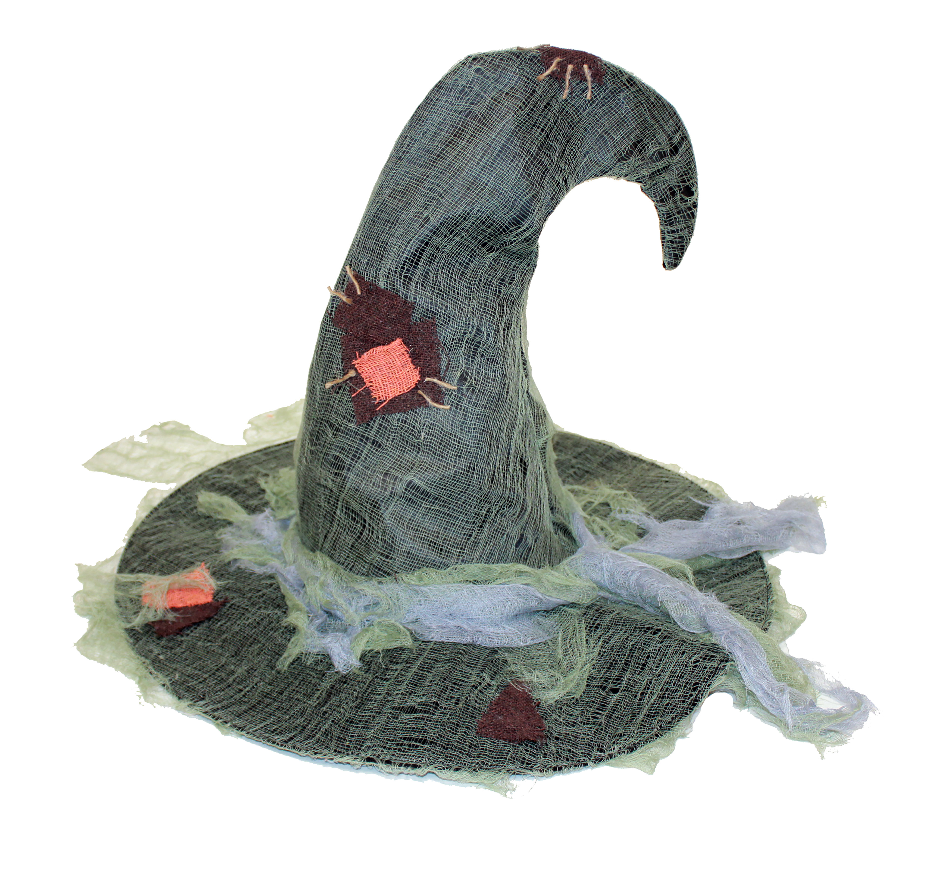 The Holiday Aisle® 18" Halloween Witch Hat With Web Netting And Burlap Patches - Wayfair Canada